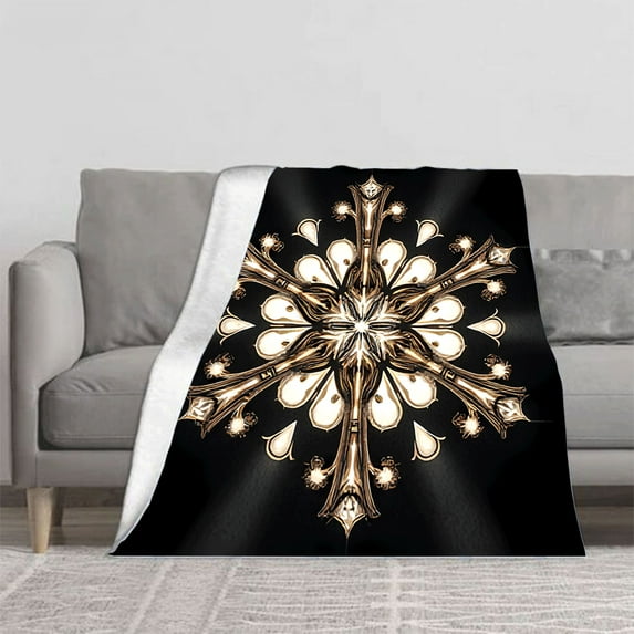 Durable Soft & Warm Flannel Blanket - Cozy Snowflake Mandala Design for ...