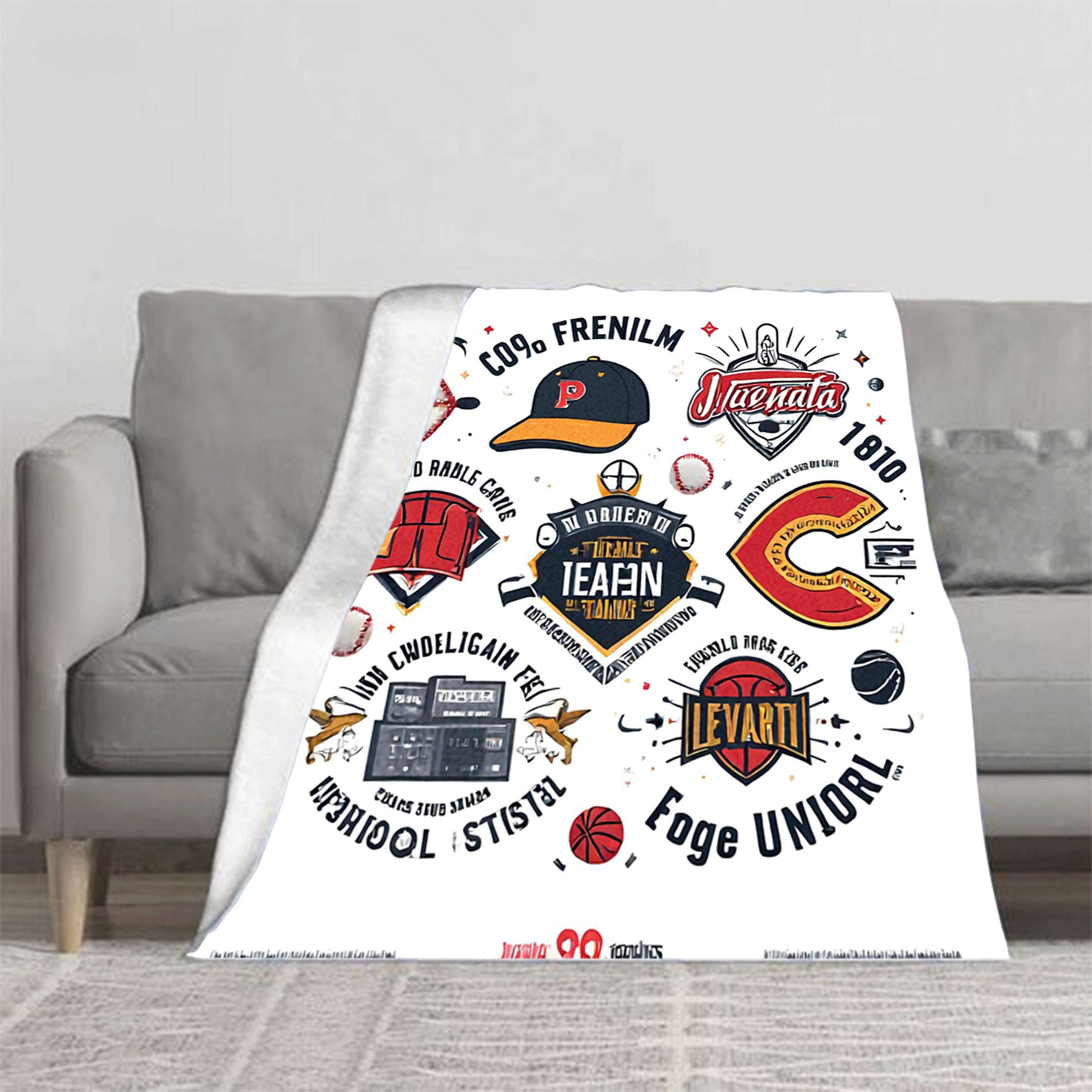Durable Soft & Warm Flannel Blanket - Cozy Sports-Themed Design with ...