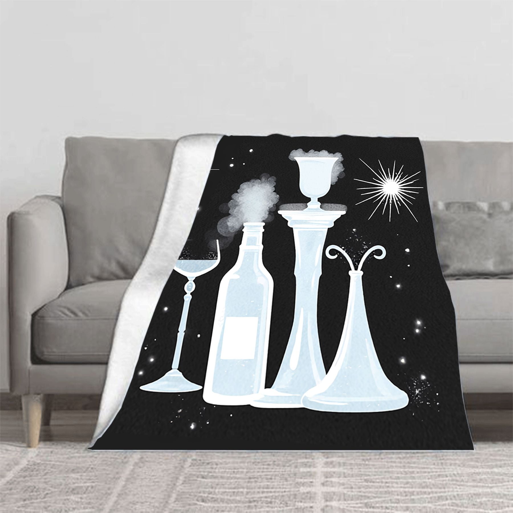 Durable Soft & Warm Flannel Blanket - Cozy Starry Night Design for Sofa ...