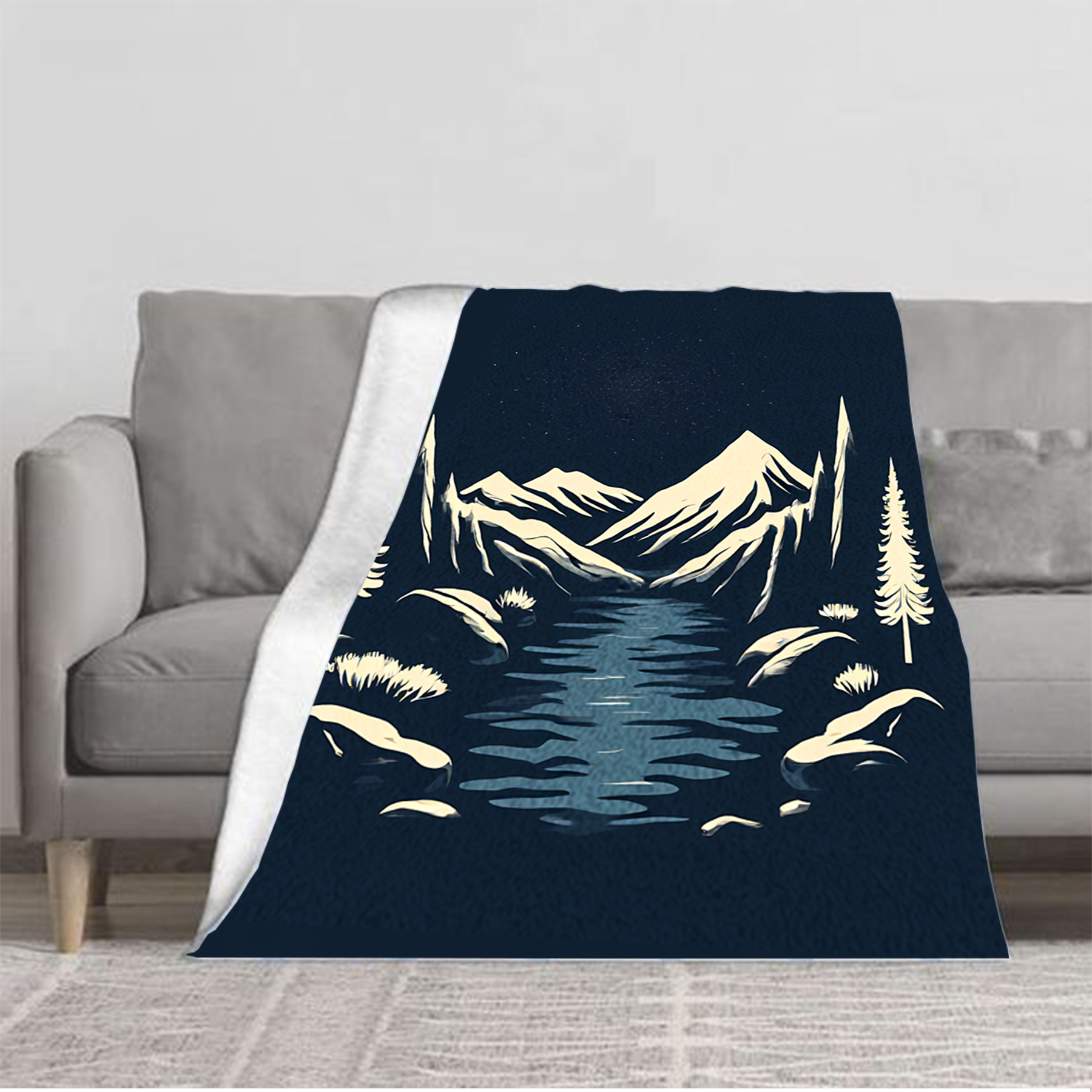Durable Soft & Warm Flannel Blanket - Cozy Starry Night Design for Sofa ...