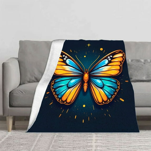 Durable Soft & Warm Flannel Blanket - Cozy Starry Night Design with ...