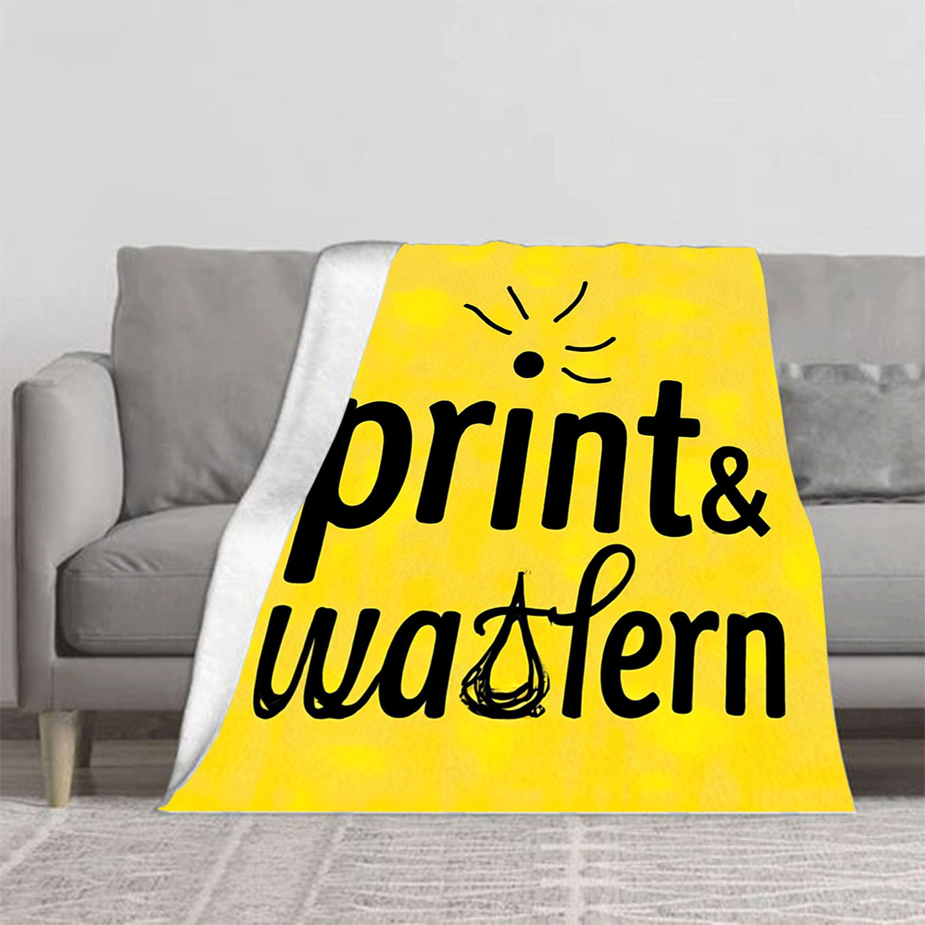 Durable Soft & Warm Flannel Blanket - Cozy Sun Pattern Design for Sofa ...