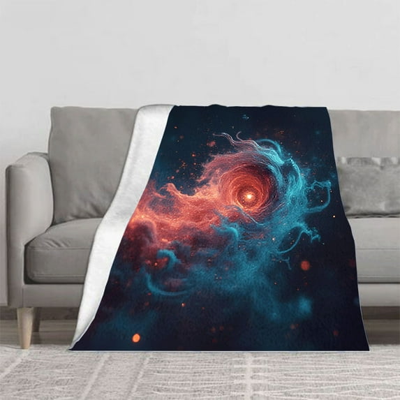 Durable Soft & Warm Flannel Blanket - Cozy Swirling Vortex Design in ...