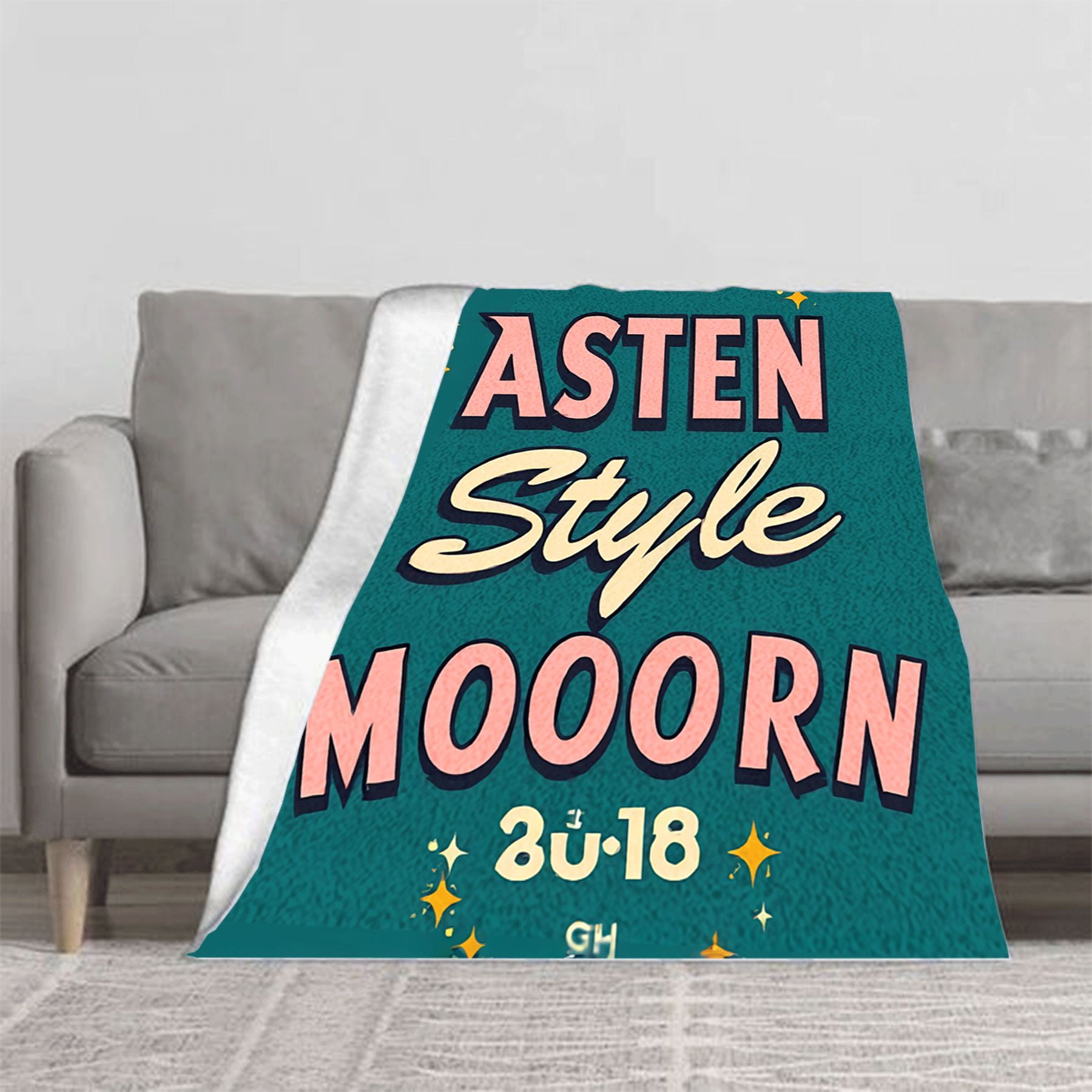 Durable Soft & Warm Flannel Blanket - Cozy Teal Design with Textured ...