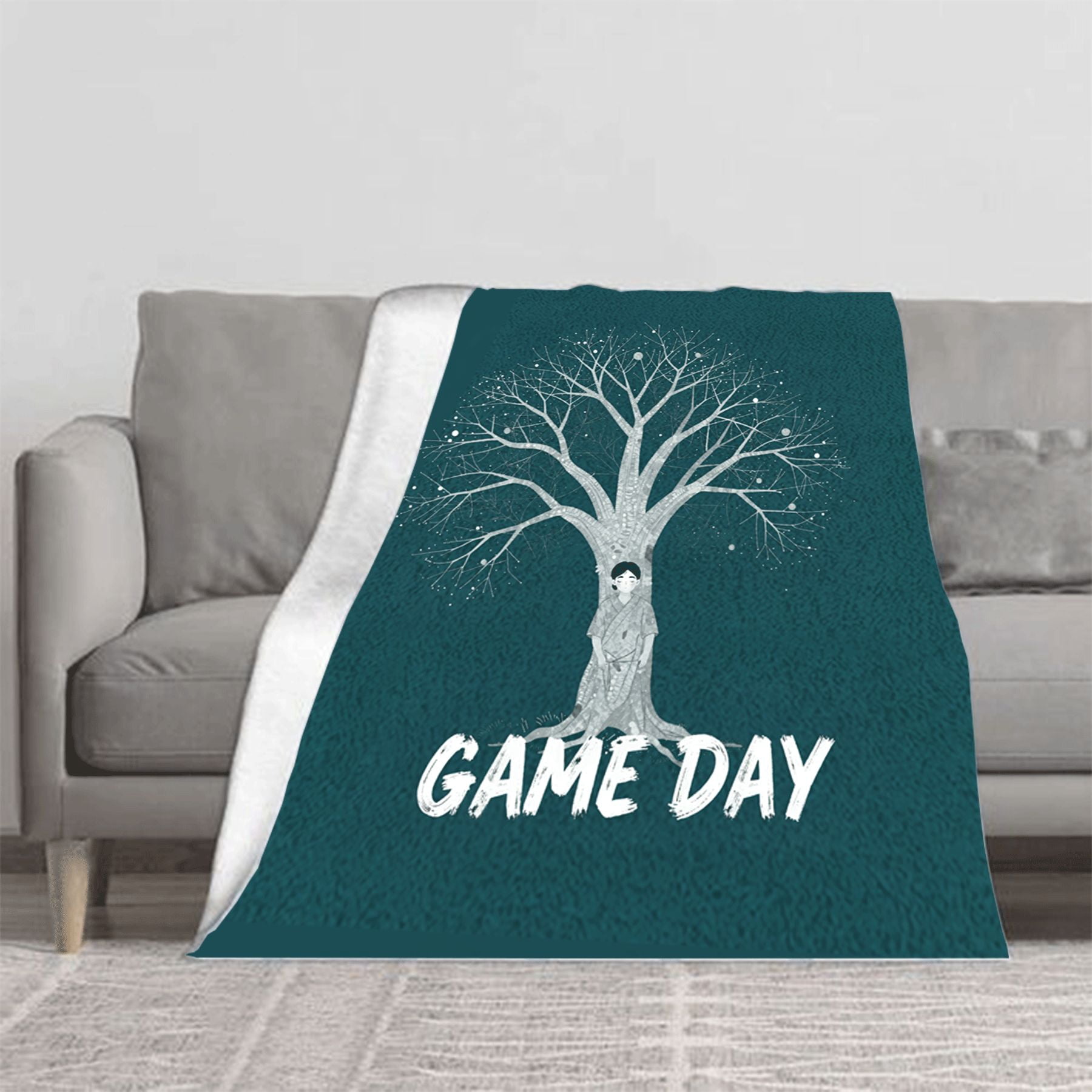Durable Soft & Warm Flannel Blanket - Cozy Tree Branch Design for Sofa ...