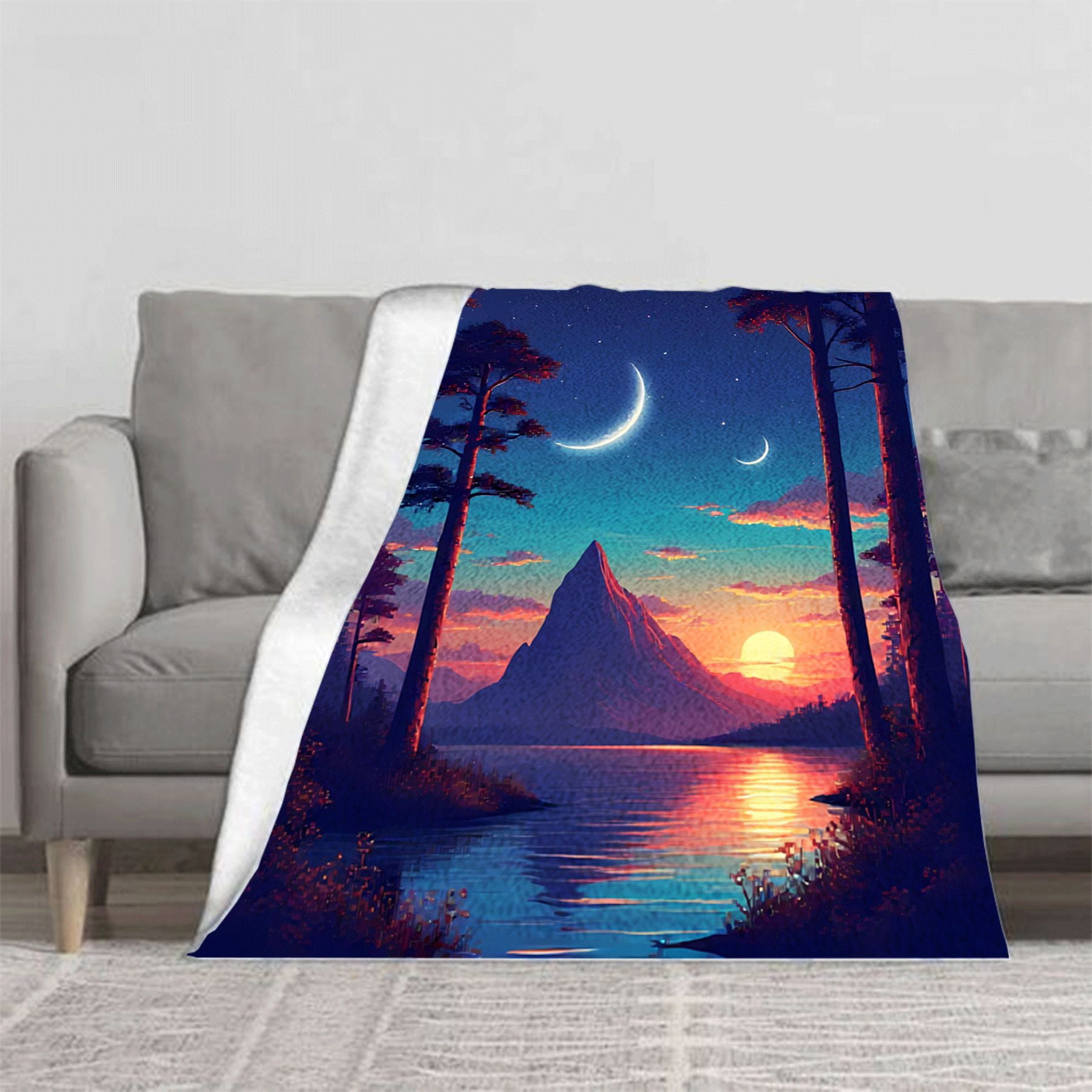 Durable Soft & Warm Flannel Blanket - Cozy Tree Design for Sofa Travel ...