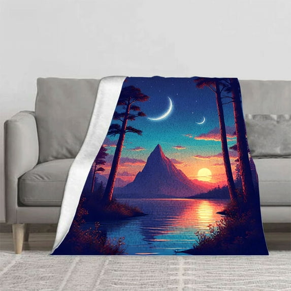 Durable Soft & Warm Flannel Blanket - Cozy Tree Design for Sofa Travel ...