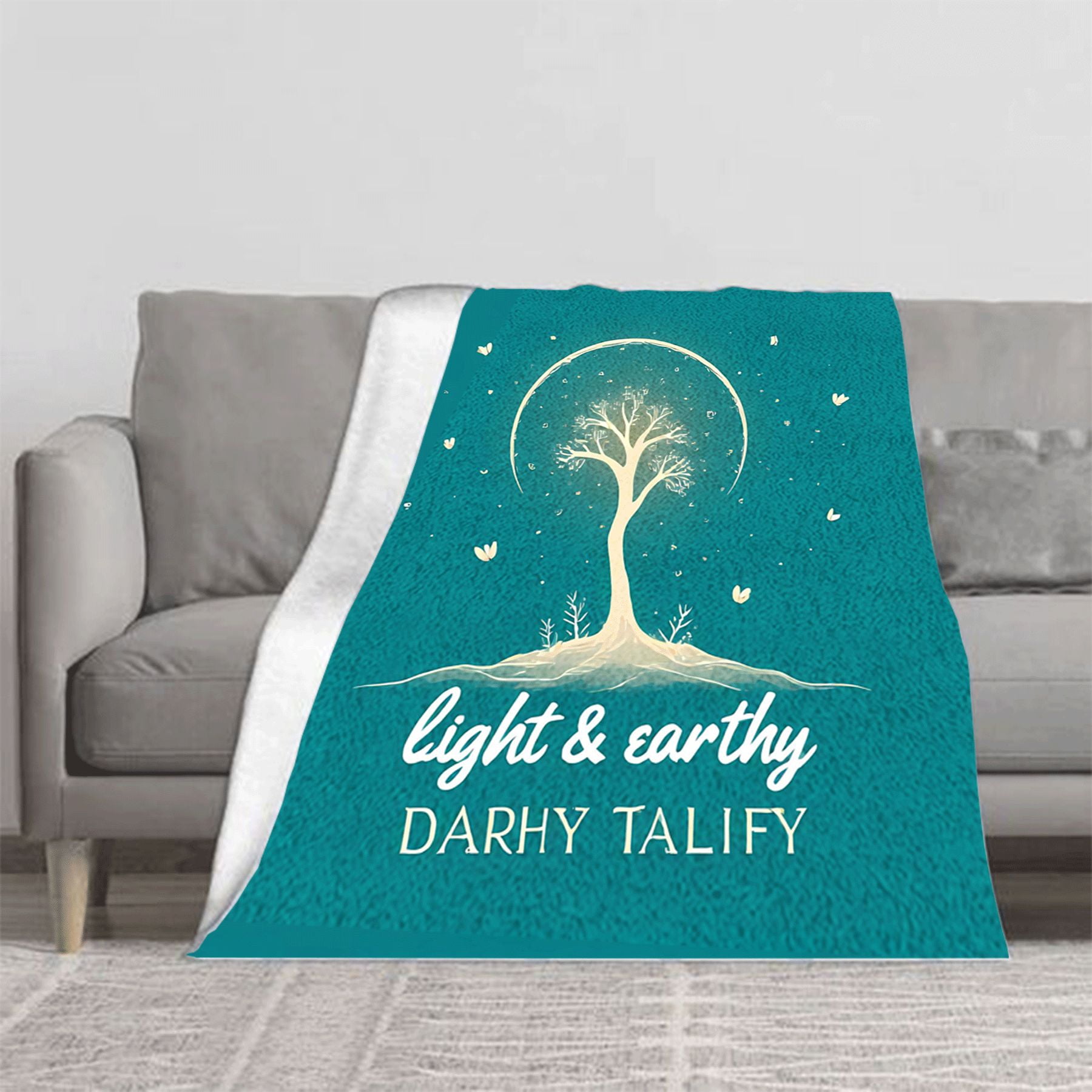 Durable Soft & Warm Flannel Blanket - Cozy Tree & Heart Design Perfect ...