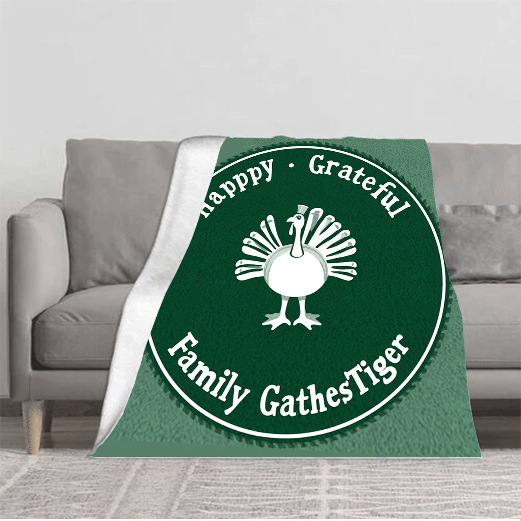 Durable Soft & Warm Flannel Blanket - Cozy Turkey Design for Sofa ...