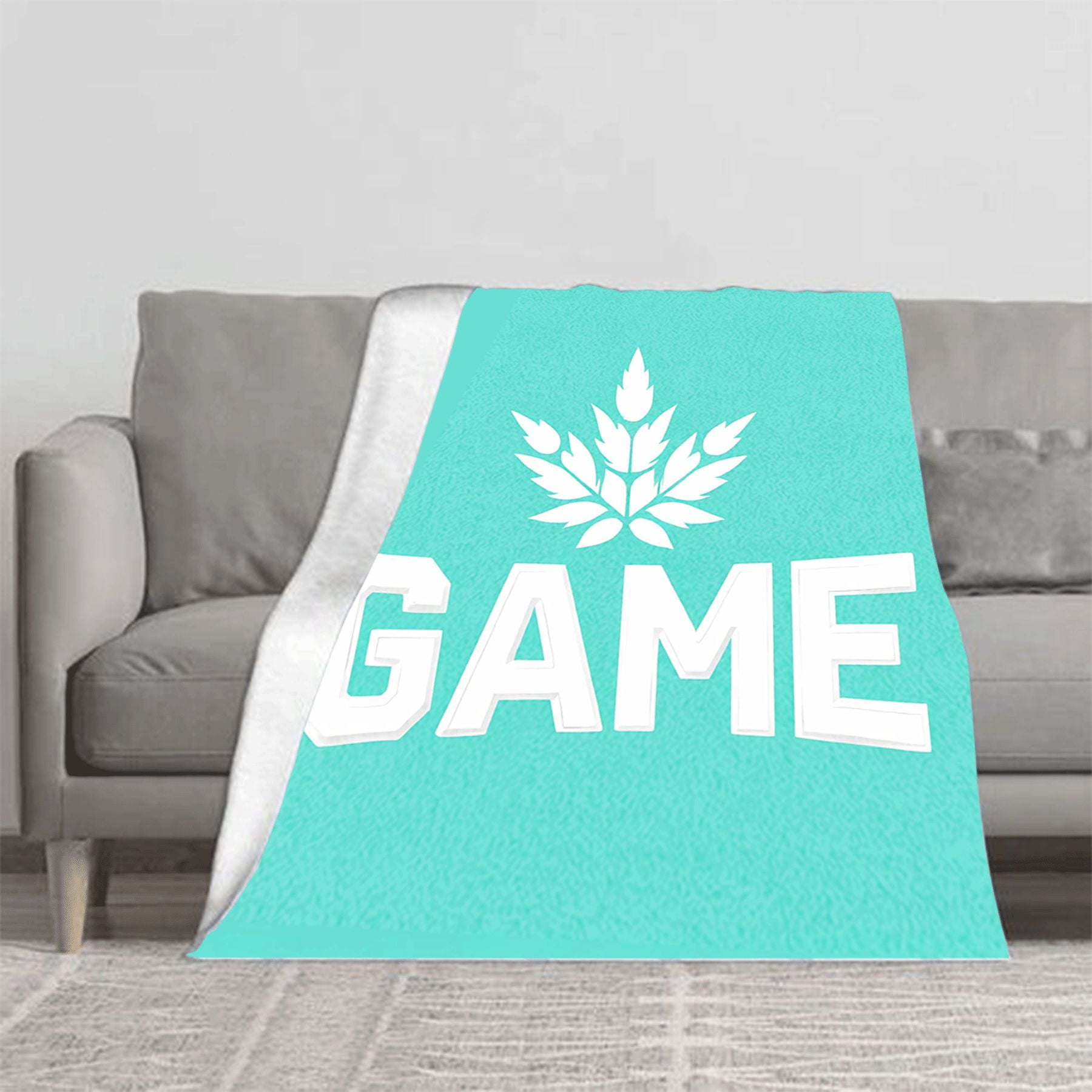 Durable Soft & Warm Flannel Blanket - Cozy Turquoise Leaf Design ...