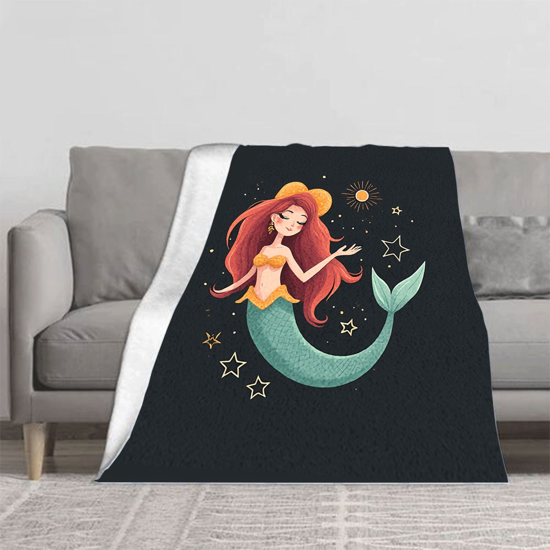 Durable Soft & Warm Flannel Blanket - Cozy Underwater Design with ...