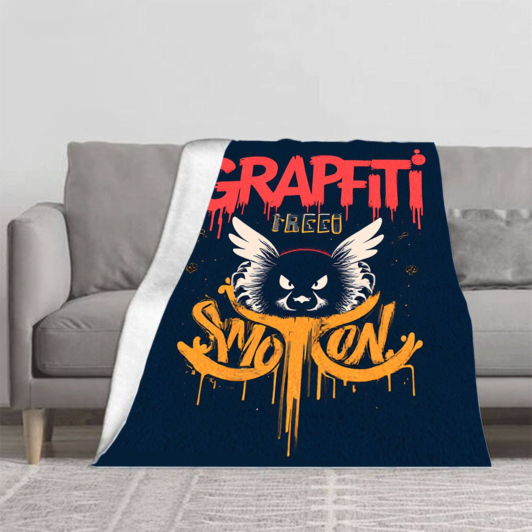 Durable Soft & Warm Flannel Blanket - Cozy Urban Graffiti Design for ...