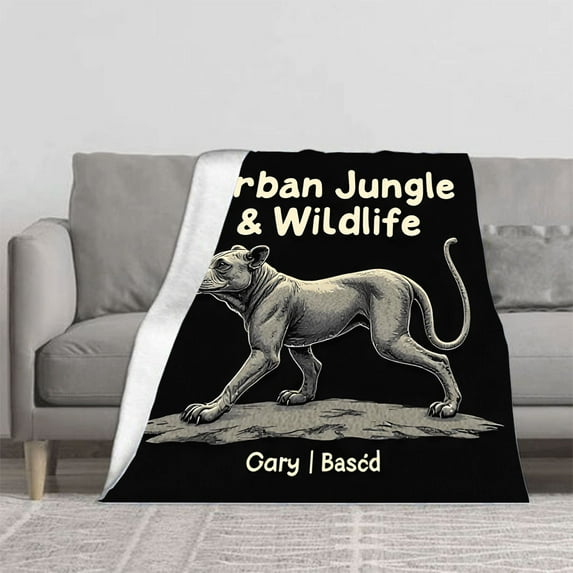 Durable Soft & Warm Flannel Blanket - Cozy Urban Jungle Design for Sofa ...
