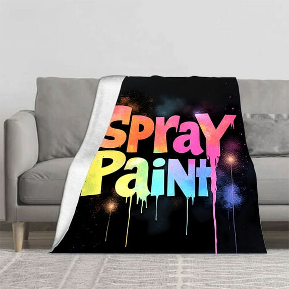 Durable Soft & Warm Flannel Blanket - Cozy Vibrant Graffiti Design for ...