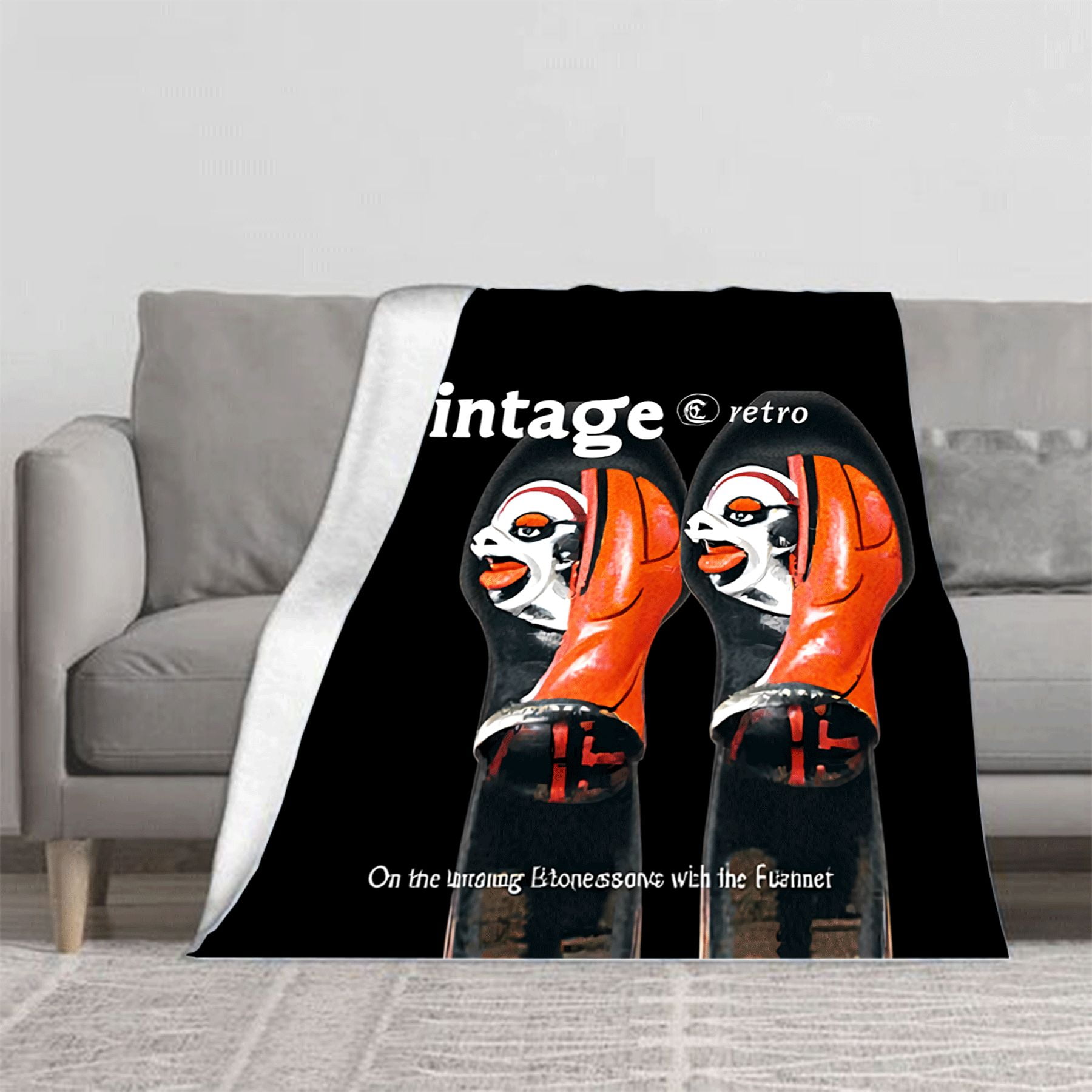 Durable Soft & Warm Flannel Blanket - Cozy Vintage Clown Face Design ...