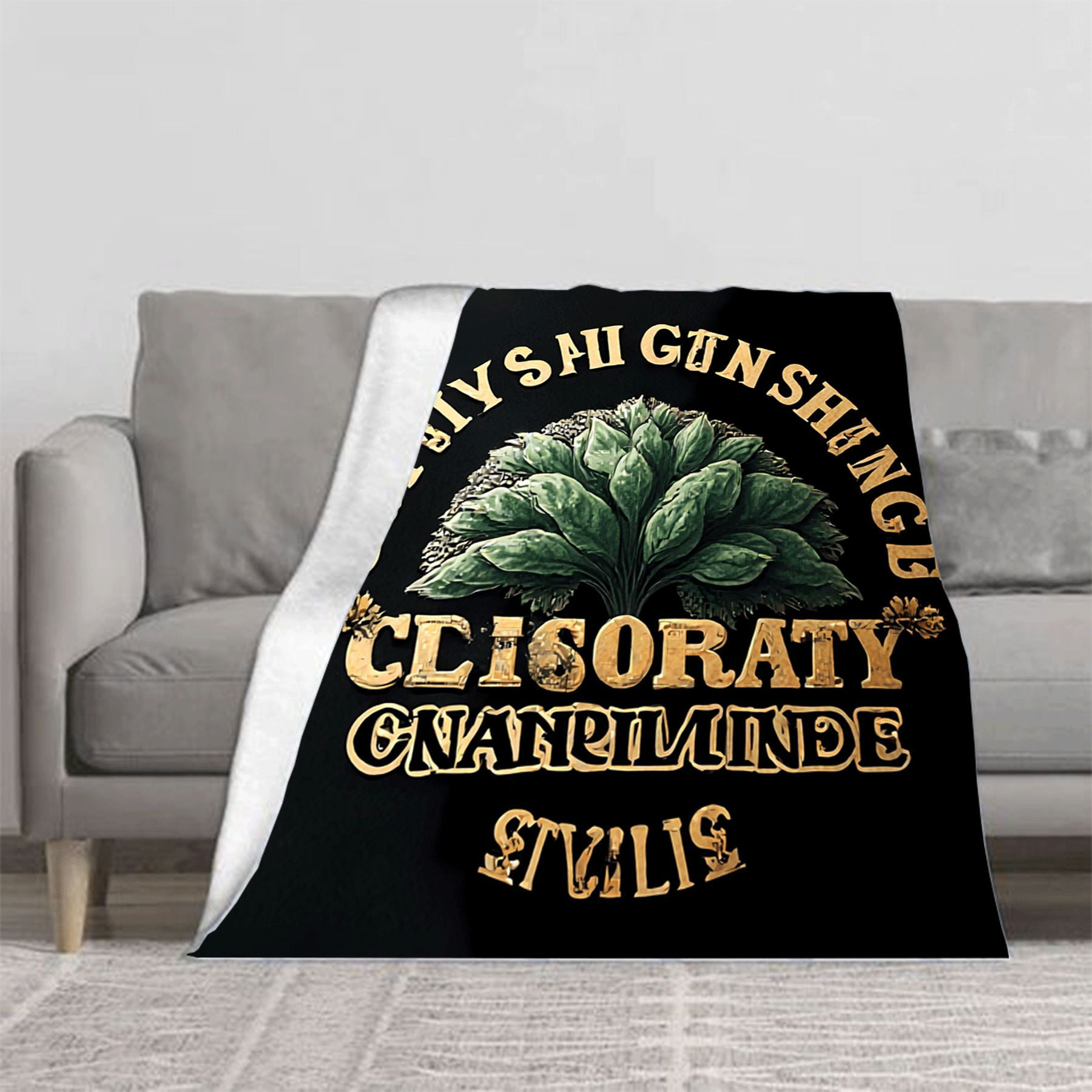 Durable Soft & Warm Flannel Blanket - Cozy Vintage Design with Green ...