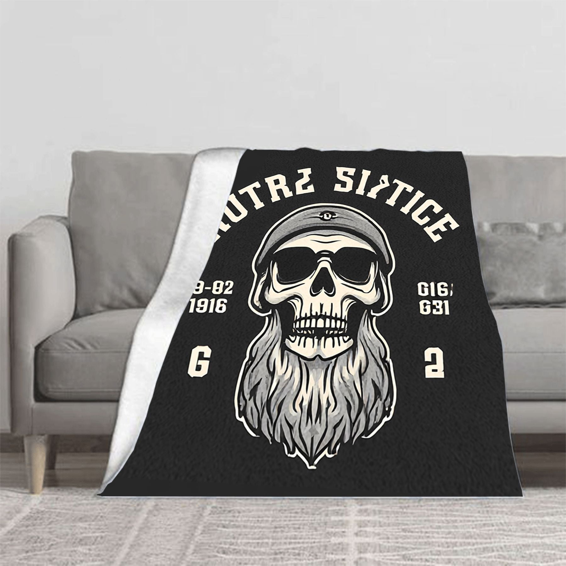 Durable Soft & Warm Flannel Blanket - Cozy Vintage Skull Design for ...