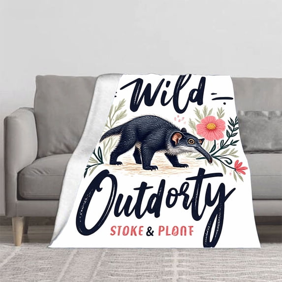 Durable Soft & Warm Flannel Blanket - Cozy Wildlife Design with Playful ...