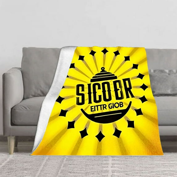 Durable Soft & Warm Flannel Blanket - Cozy Yellow & Black Radial ...