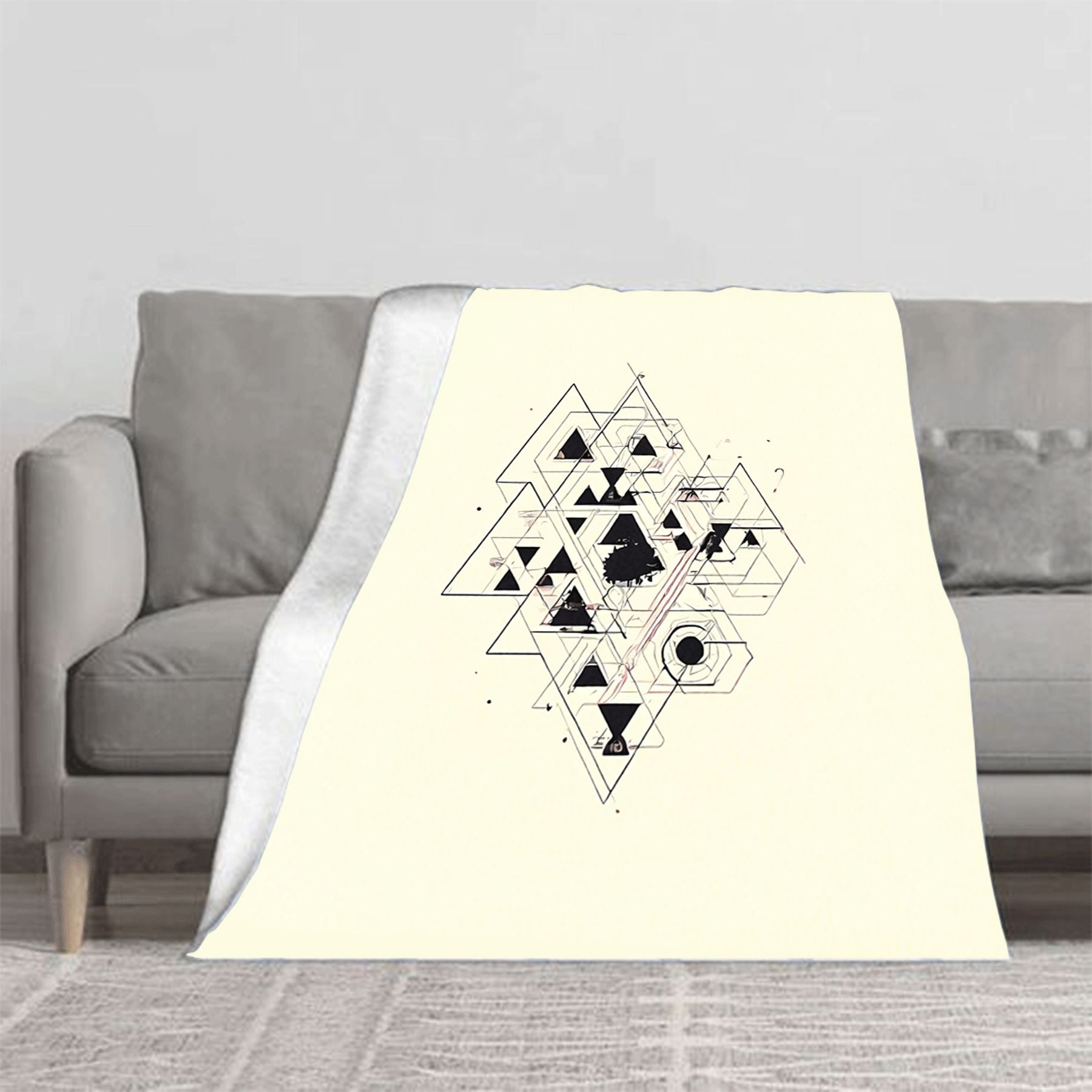Durable Soft & Warm Flannel Blanket - Modern Abstract Triangle Pattern ...