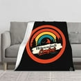 Durable Soft & Warm Flannel Blanket - Vibrant Rainbow Concentric Rings ...