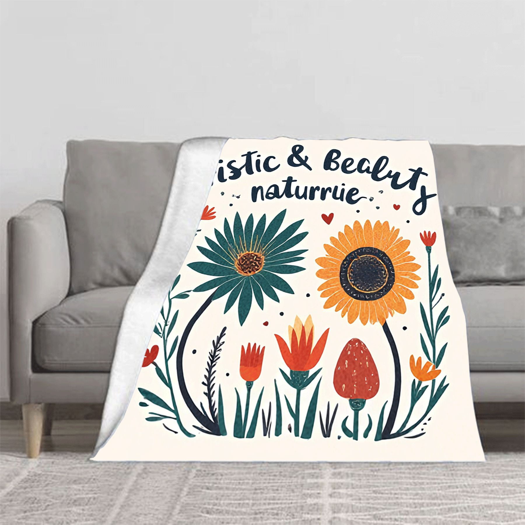 Durable Soft & Warm Flannel Blanket - Whimsical Floral Design with ...