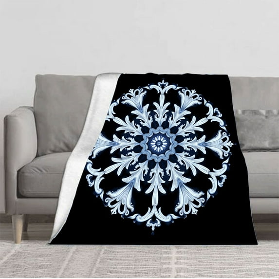 Durable Soft & Warm Flannel Blanket with Intricate Floral Design - Cozy ...