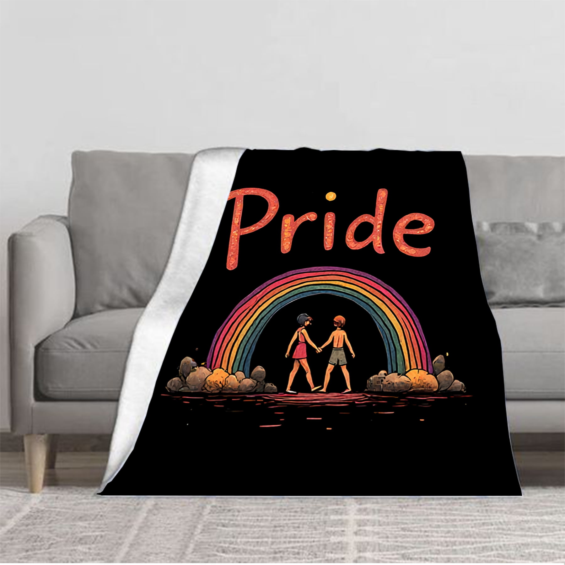 Durable Soft and Warm Flannel Blanket - Cozy Rainbow Pattern Design for ...