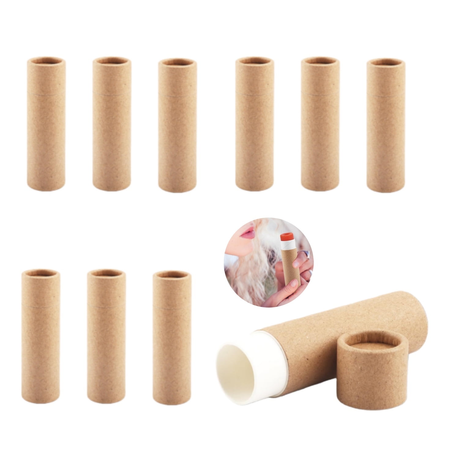 Durable Solid Perfume Container Empty Kraft Paper Chapstick Tube Holder ...