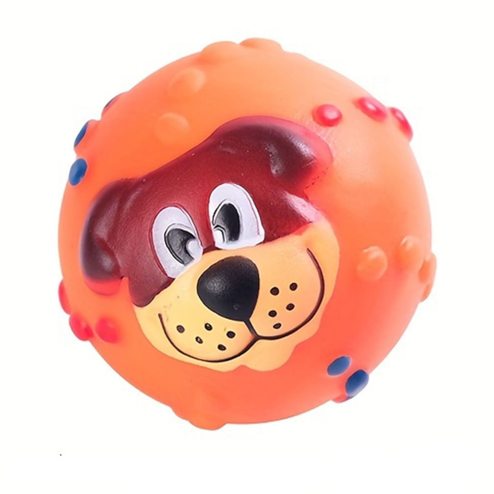 Durable Squeaky Dog Toy Ball with Cute Animal Face, Interactive Chew ...