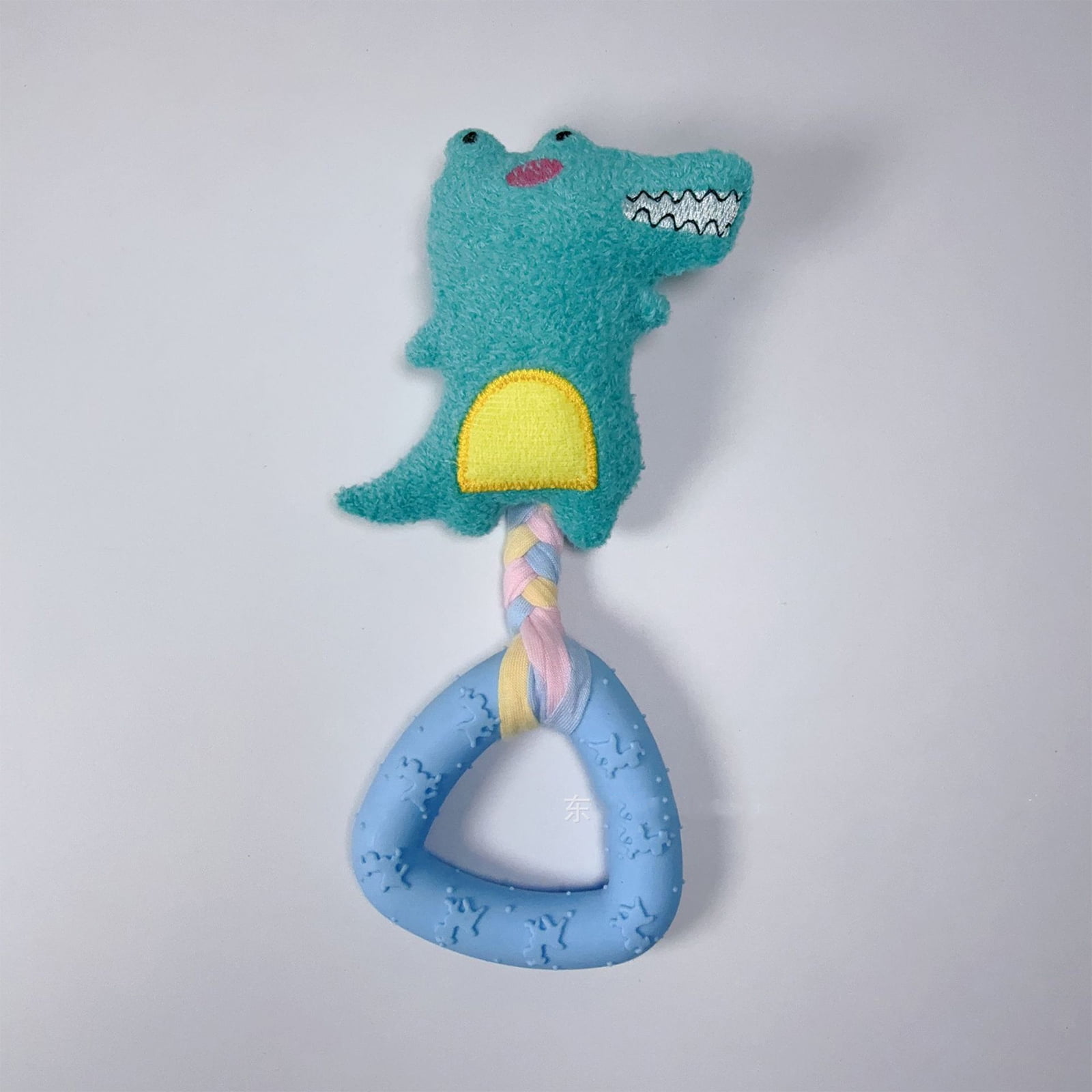 Durable Squeaky Dog Toys, Plush Animal & Rubber Ring Combo, Teething ...