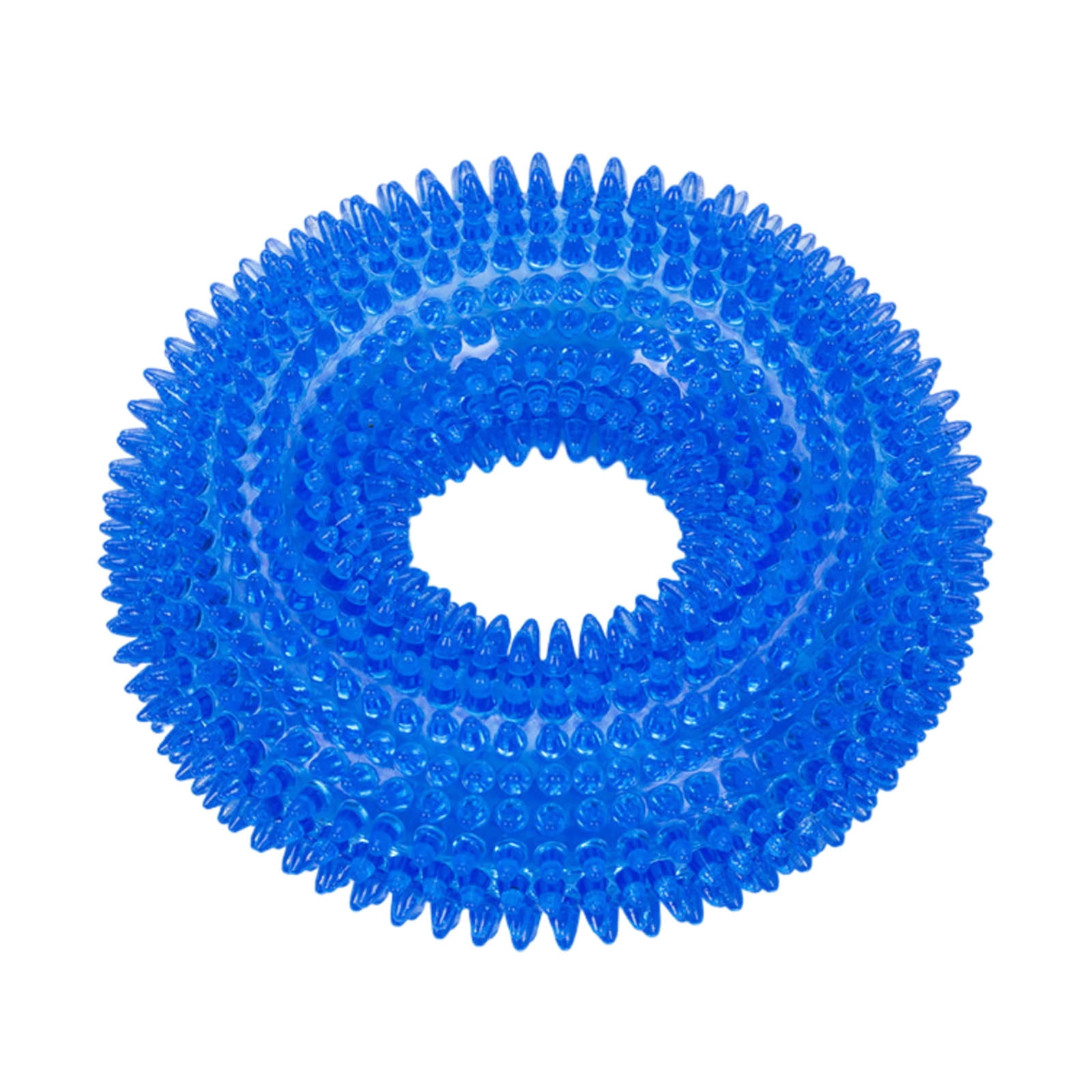 Durable Squeaky Spiky Ring Interactive Chew Toy for Puppy Teething and ...