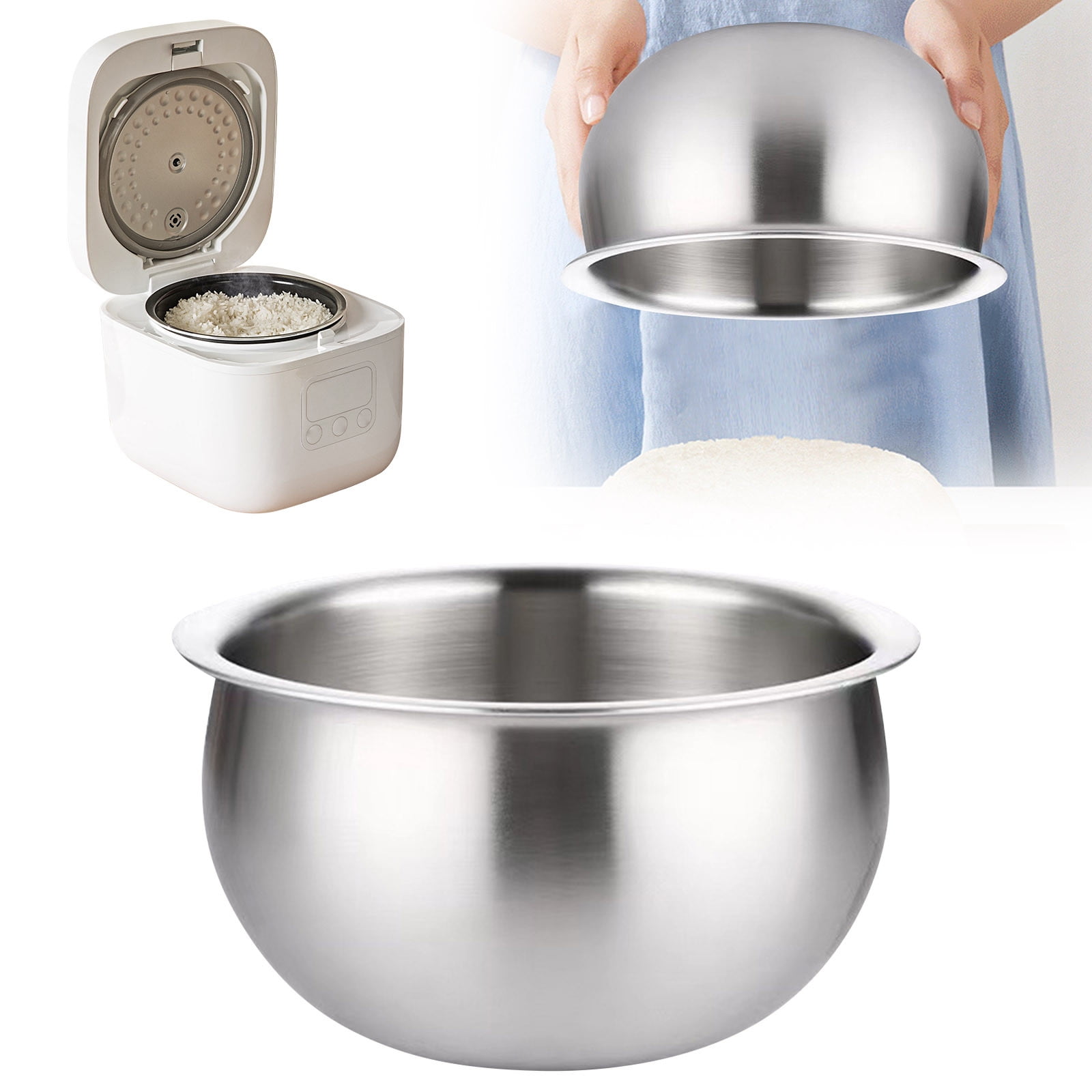 Durable Stainless Steel Rice Cooker Inner Pot - for Cooking Rice & More ...