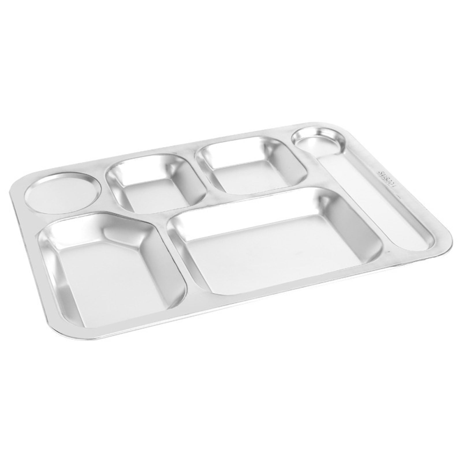 Durable Stainless Steel Trays Divided Dinner Plate Lunch Container Food ...