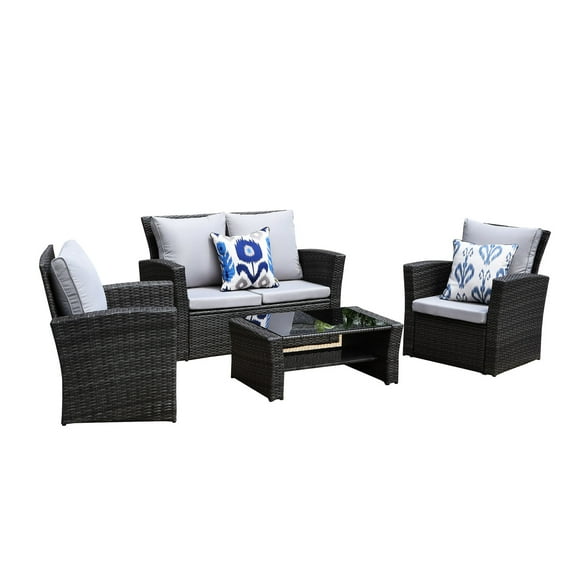 Durable Steel Frame & Weather - Resistant Wicker - Outdoor Patio ...