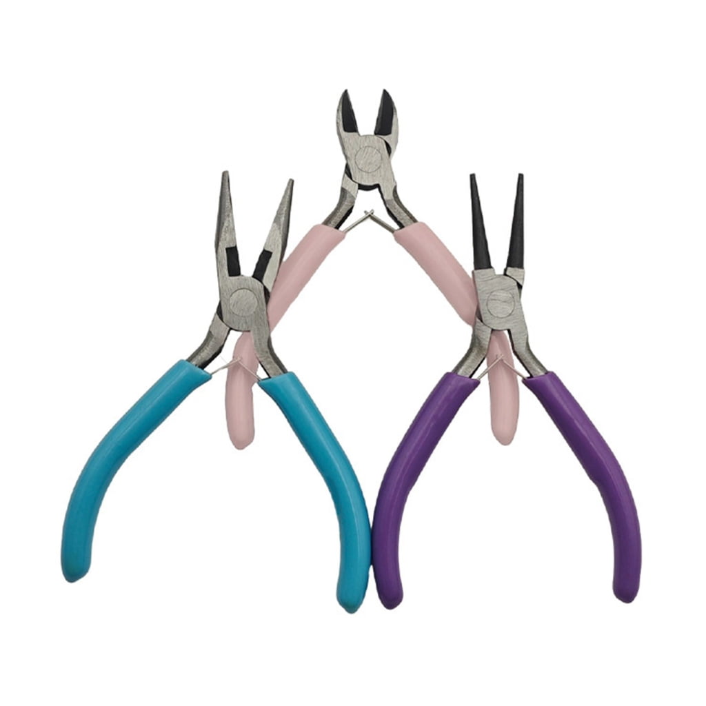 Durable Steel Jewelry Pliers Set for Beads Repairs Long Nose Round Nose ...