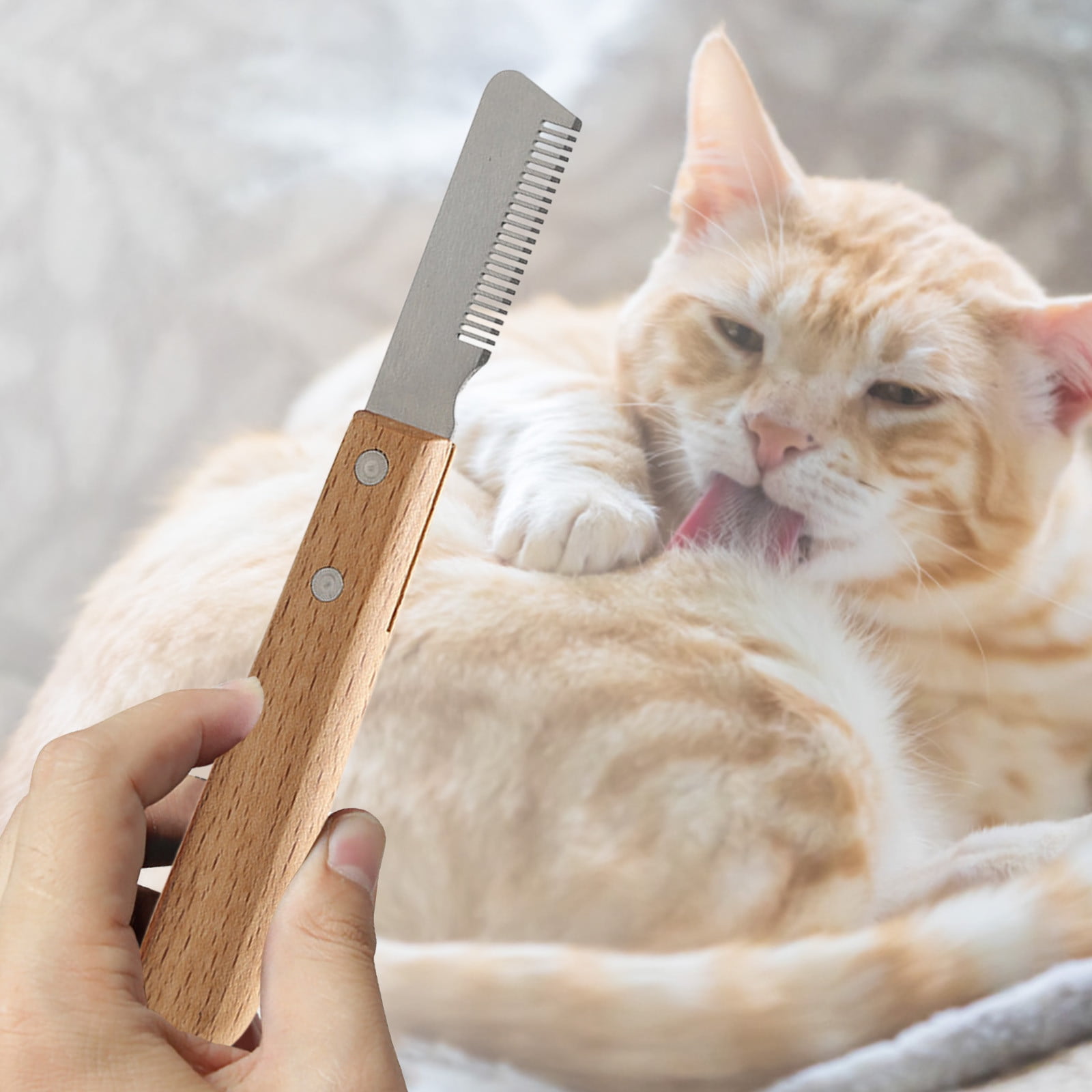 Durable Stripping Wooden Handle for Grooming Cats and Dogs to Reduce ...