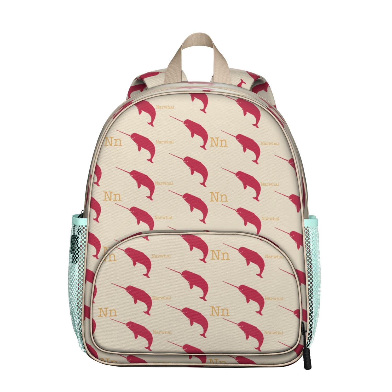 Durable Student Backpack with Side Pockets - Funny Cartoon Shark ...
