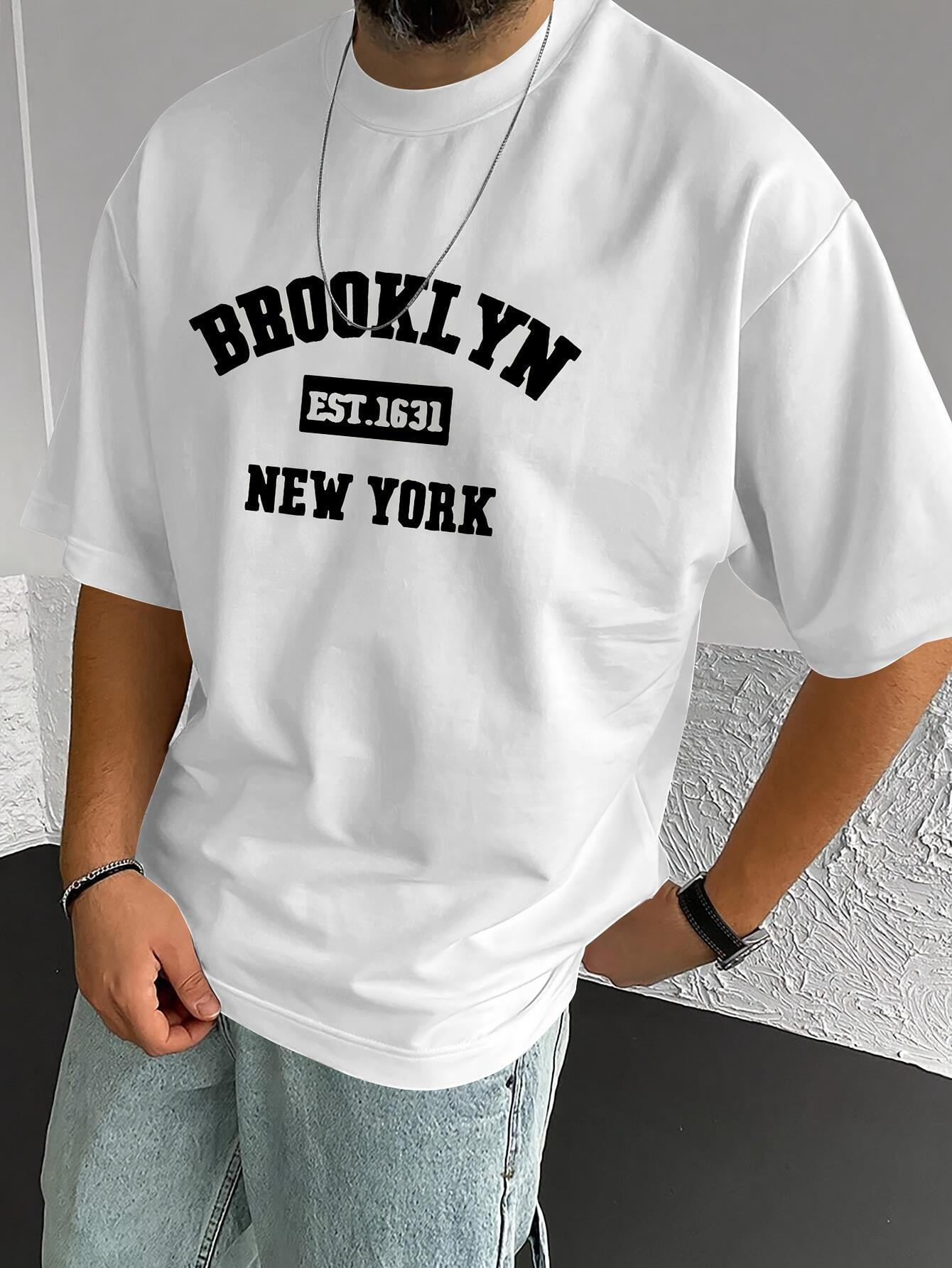 Durable Tshirt| Men's Brooklyn EST 1631 New York Graphic T-Shirt ...