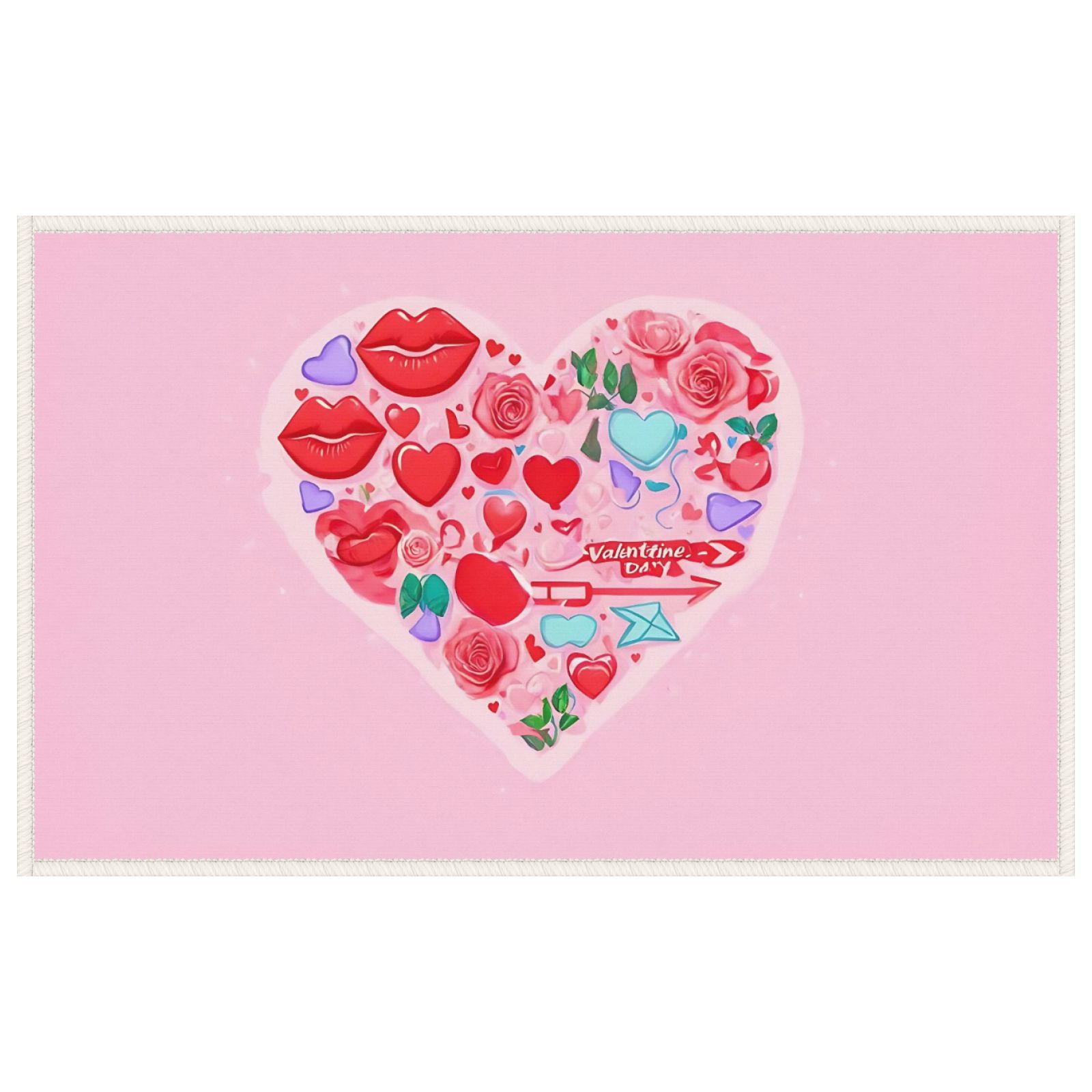 Durable Valentine Valentines Themed Door Mats Versatile Cartoon Cherish ...