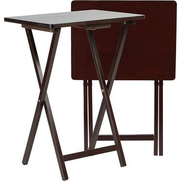 Mainstays Indoor Single Folding TV Tray Table Natural L 19 x W 15 x H ...