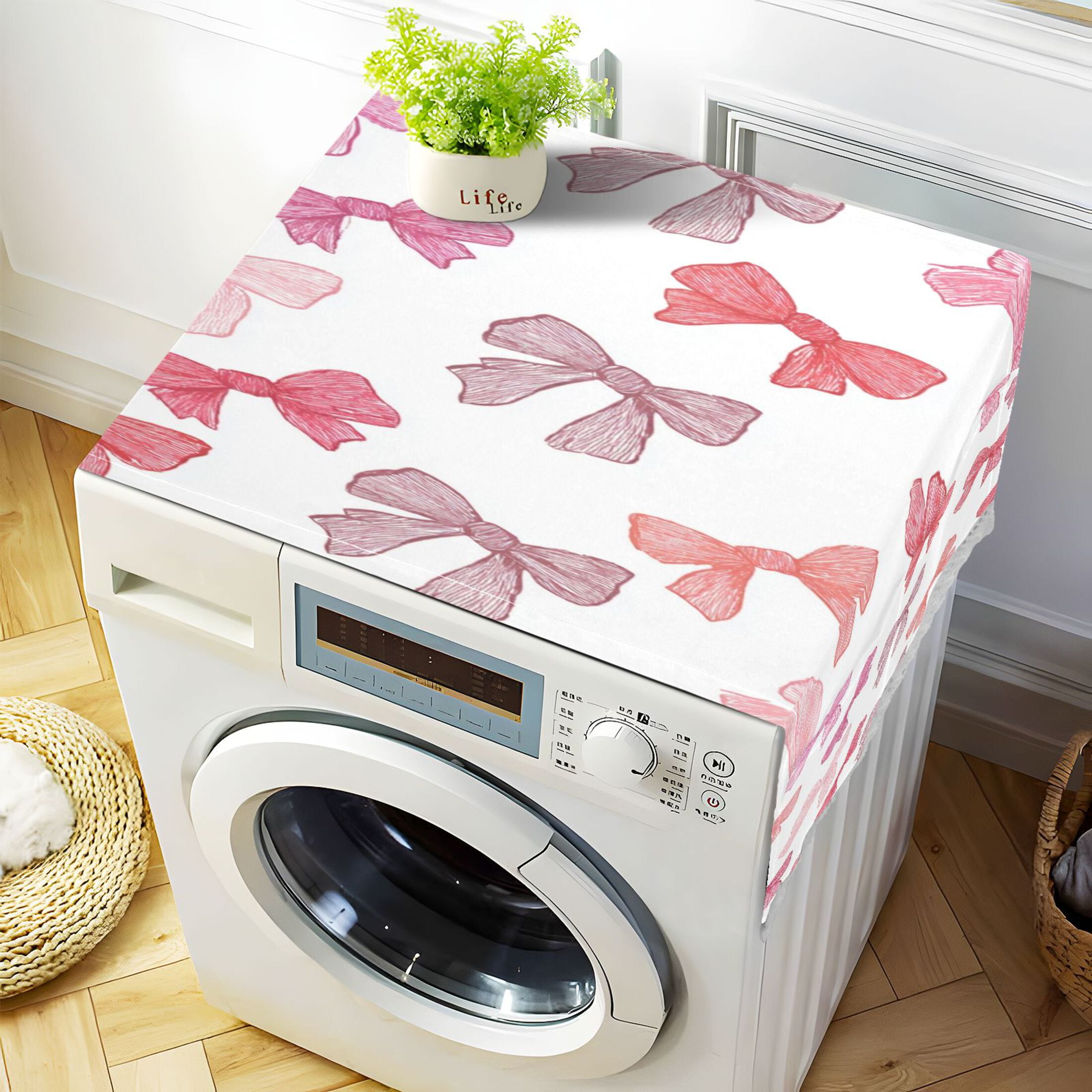 Durable Washer Cover 51.2x22in with White Lace Trim and Side Pocket ...