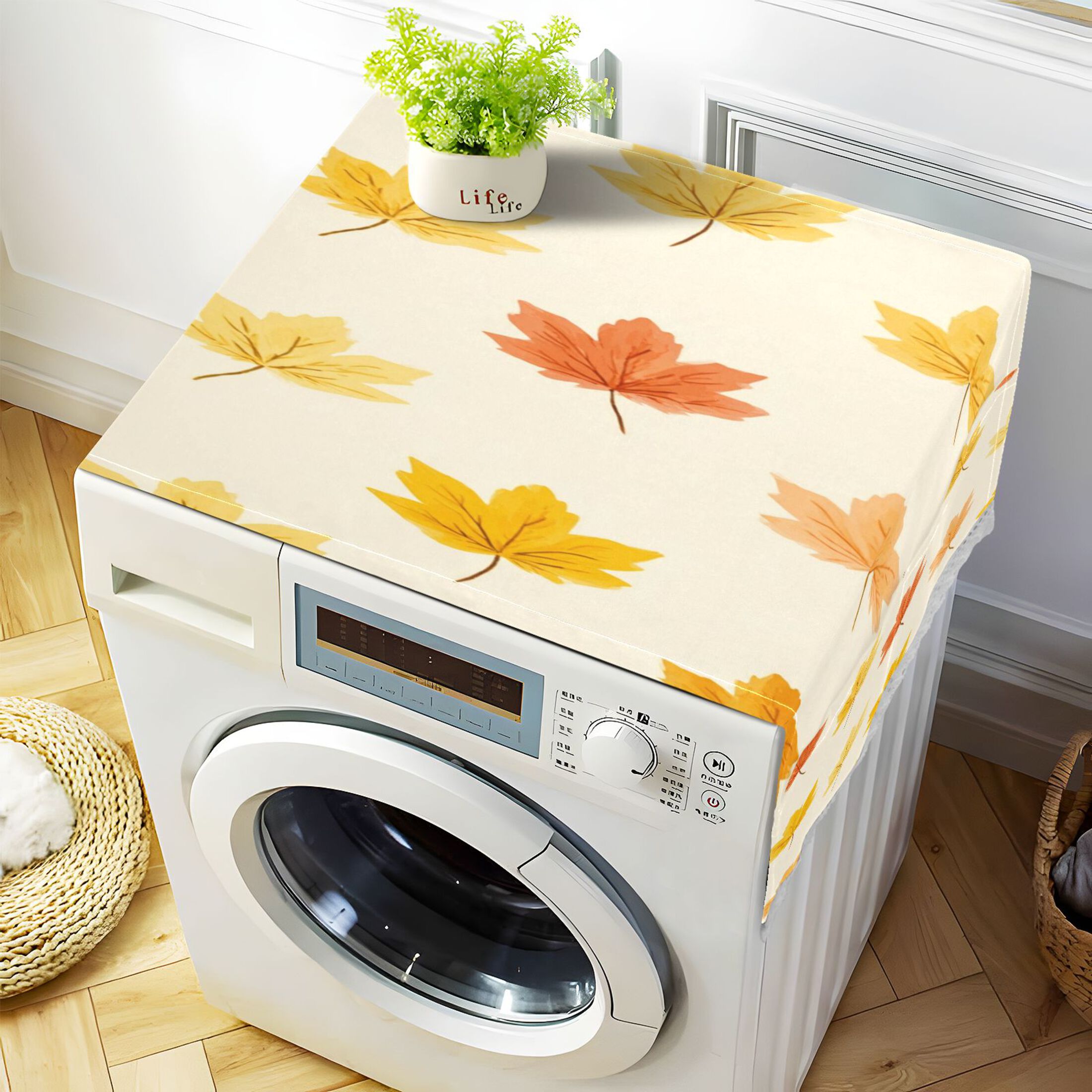 Durable Washer Cover 51.2x22in with White Lace Trim and Side Pocket ...