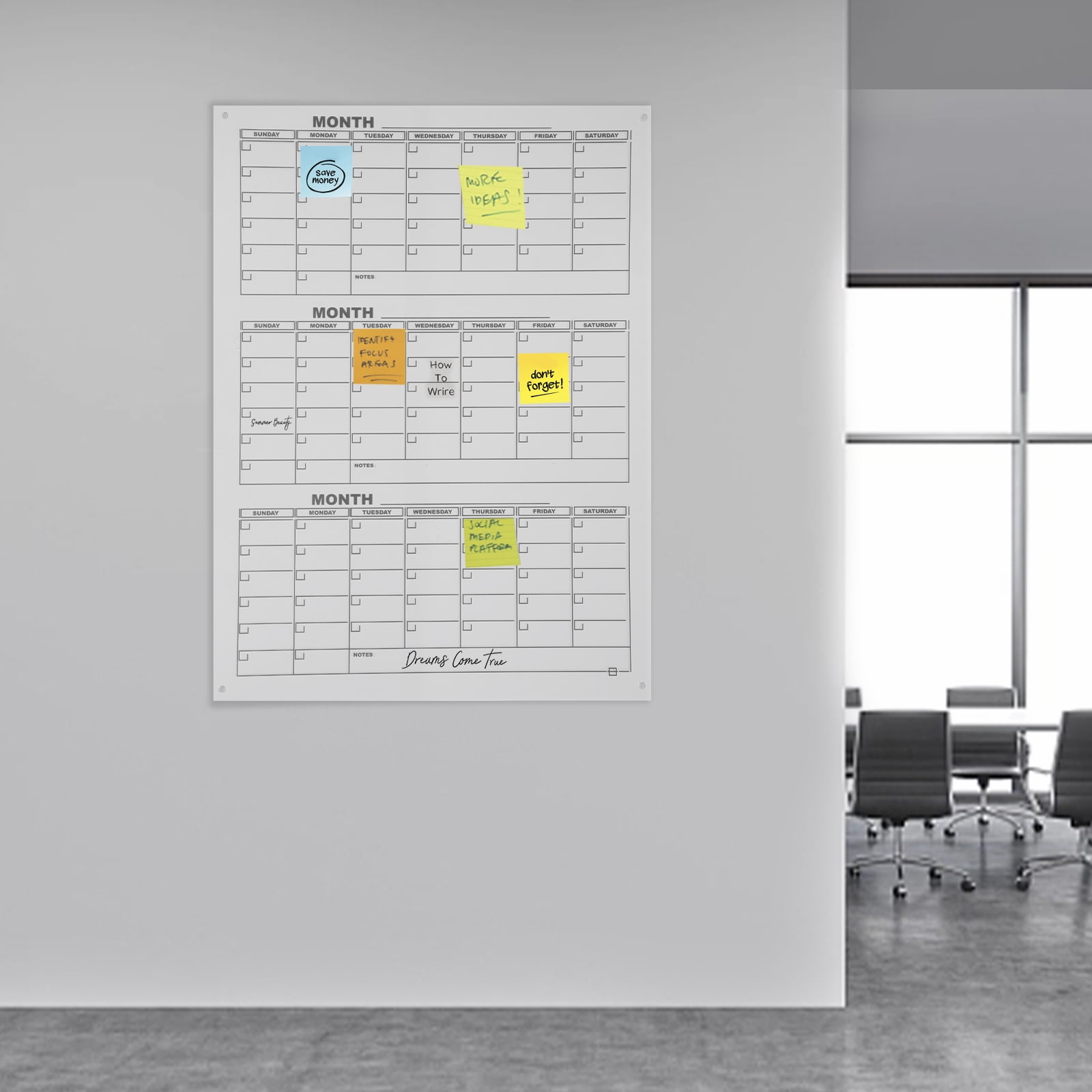 Durable White Board Calendar with Acrylic Surface, Easy to Clean, Ideal ...