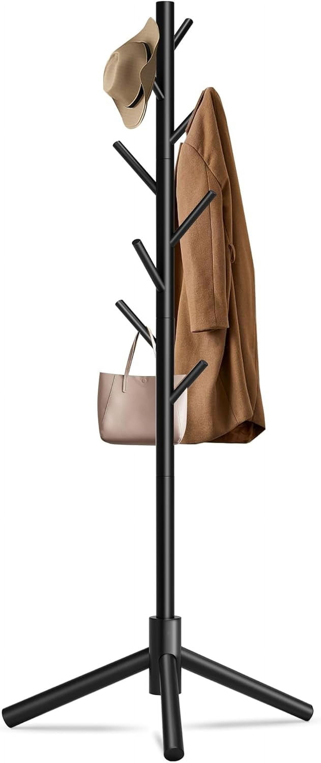 Durable Wooden Coat Rack, Freestanding Coat Rack with Stable Triangular ...