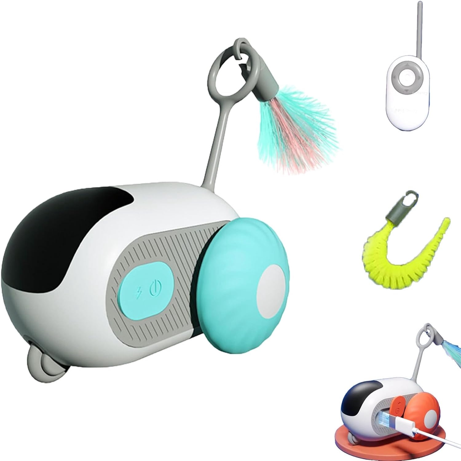 Turbo Tail 2.0 Cat Toy Teazys Cat Toy with 2pcs Hanging Feather String ...