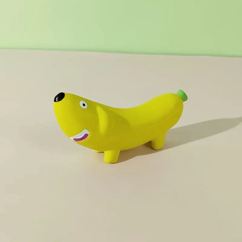 Durable rubber banana dog chew toy - squeaky sound, suitable for small ...