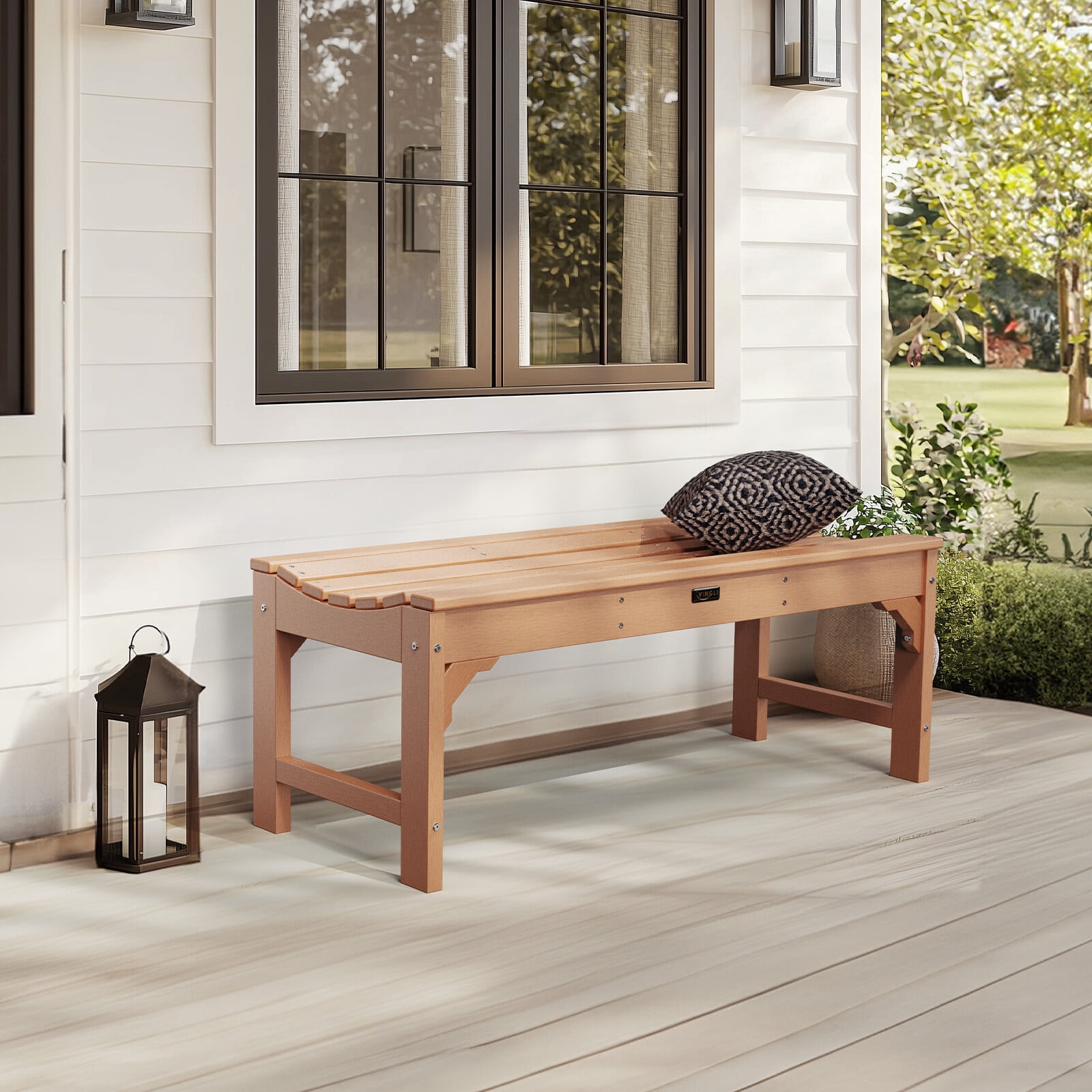 DurableGarden Bench All-Weather HDPE 2-Person Outdoor Bench For Front ...