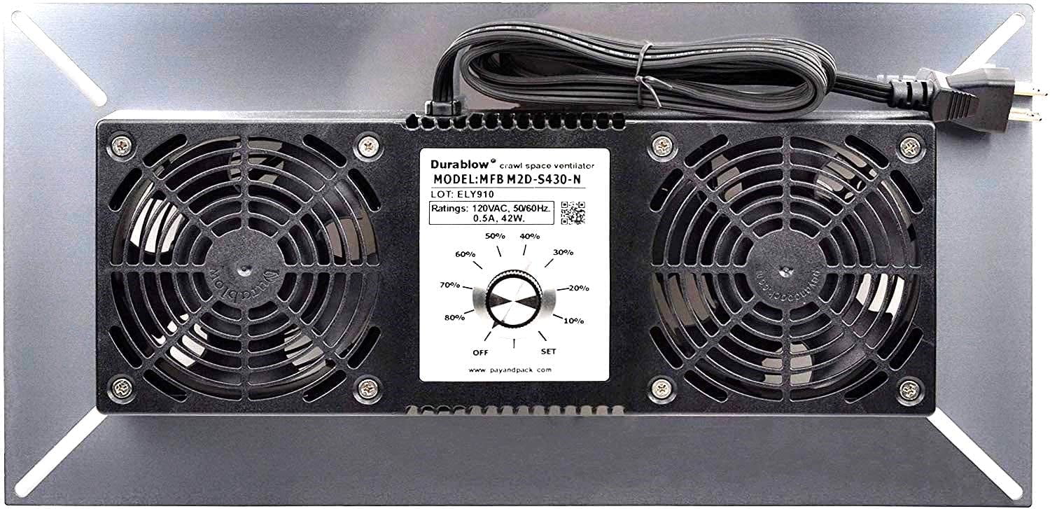 Durablow Stainless Steel Dual Fans Ventilator with Dehumidistat ...