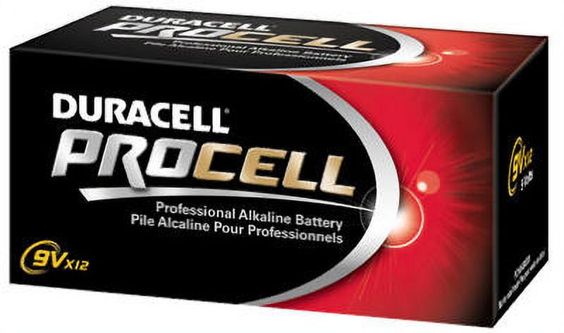 Duracell, 12 Pack 9V Size Procell Alkaline Battery, Industrial Bid Bat ...